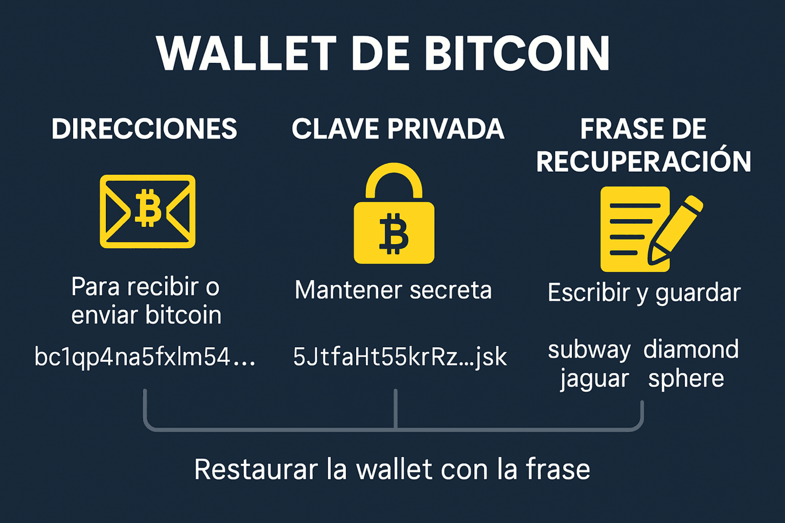 Wallet de Bitcoin: Direcciones, Claves y Recuperación